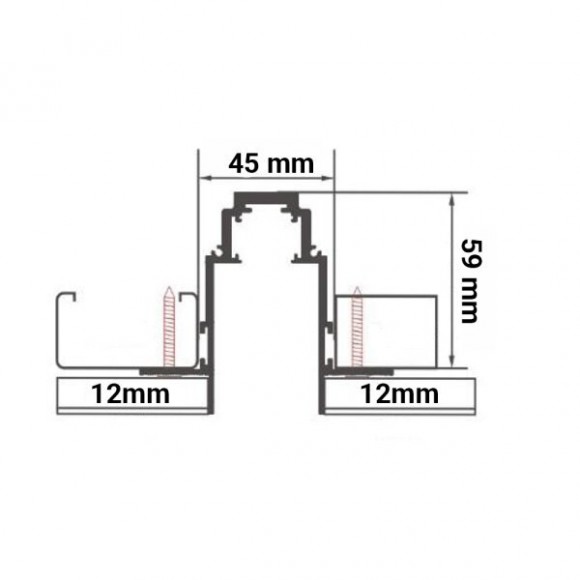 Buy Built-In Surface Magnetic Track System - R35 Aluminium BalticLED
